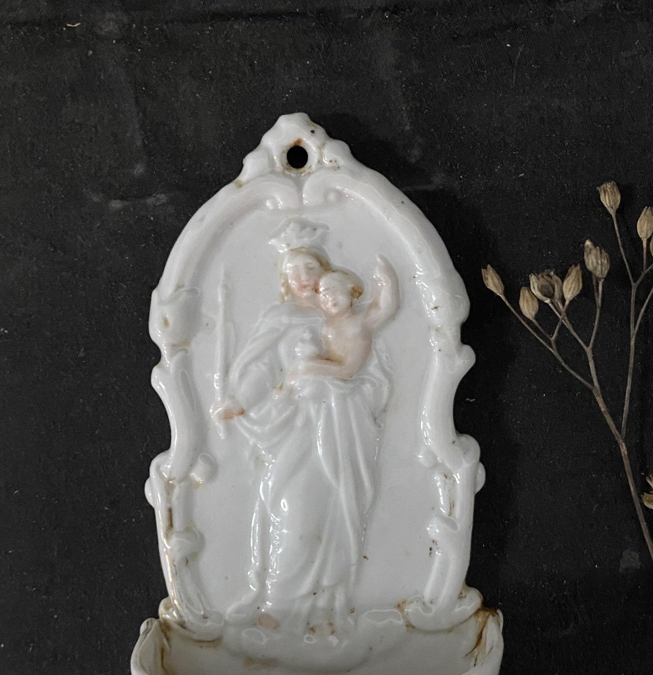 Antique French White Porcelain Stoup. Antique French Vintage - Etsy