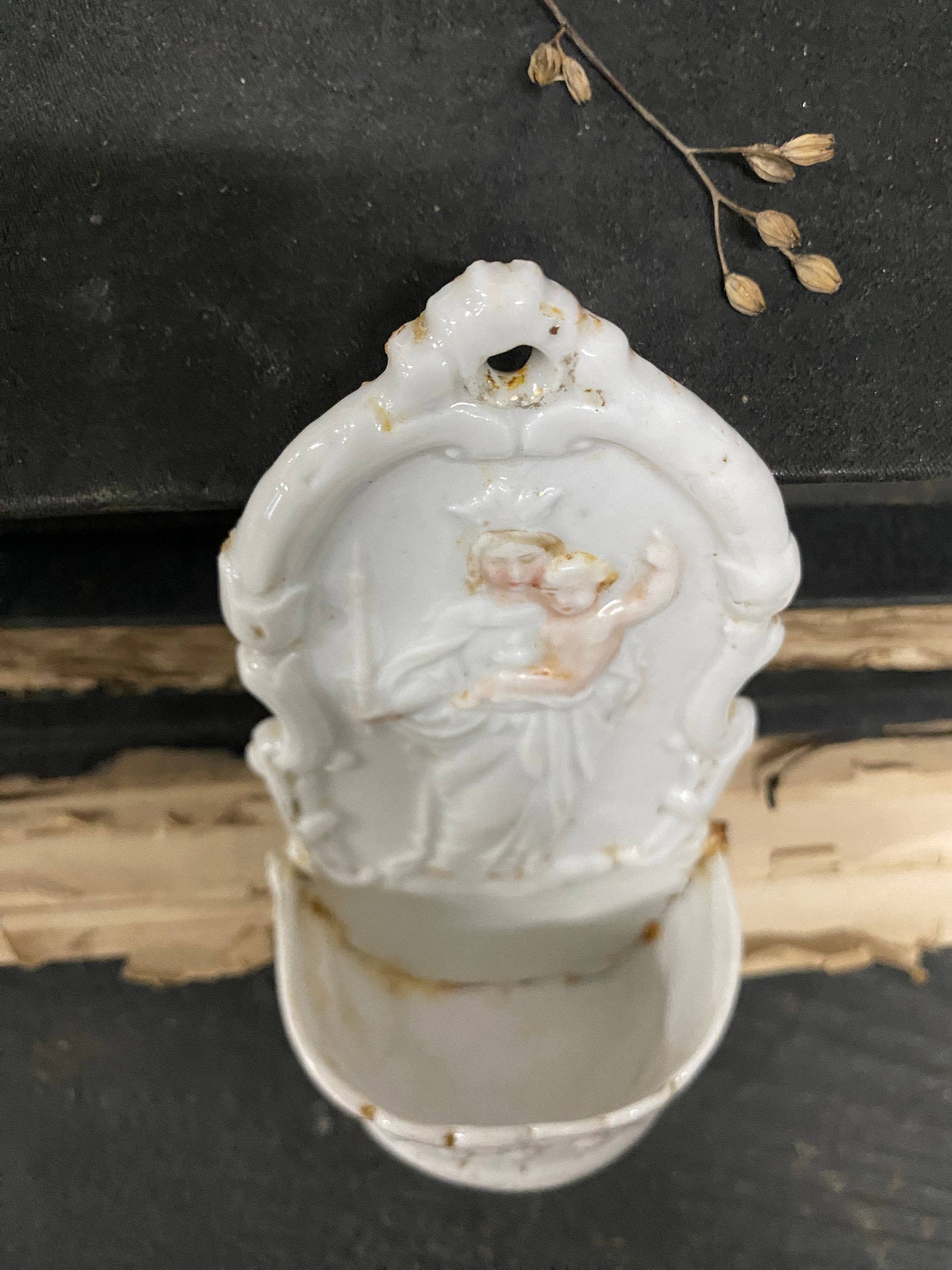 Antique French White Porcelain Stoup. Antique French Vintage - Etsy