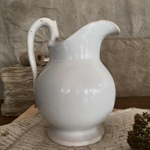 Antique French White Pitcher. Antique Ironstone Xixth - Etsy