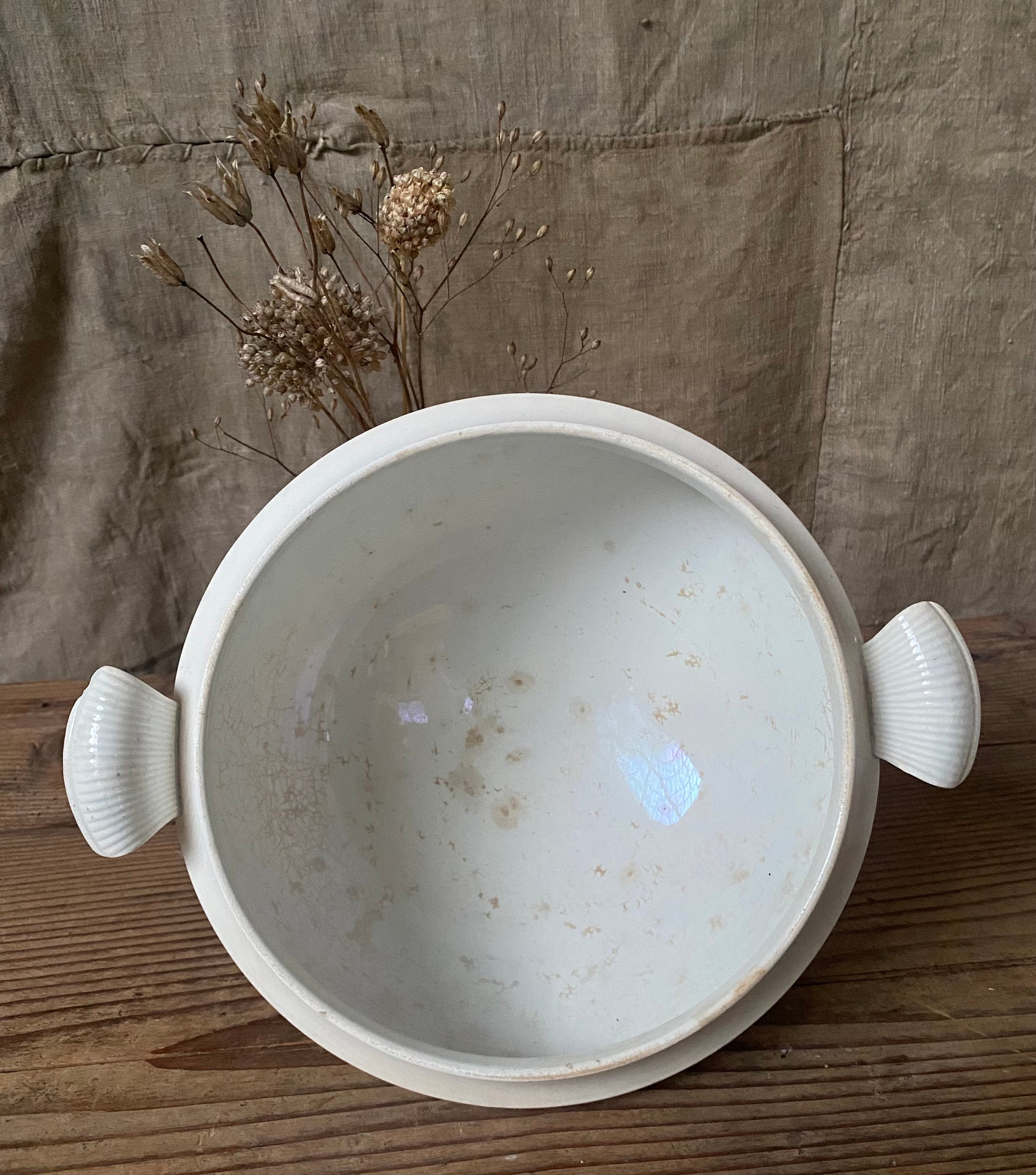 Antique French White Tureen Gien Gold Medal of 1844, Ironstone - Etsy