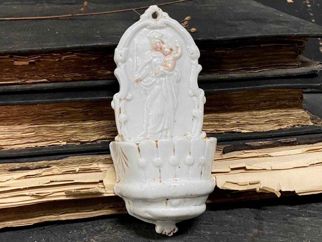 Antique French White Porcelain Stoup. Antique French Vintage - Etsy