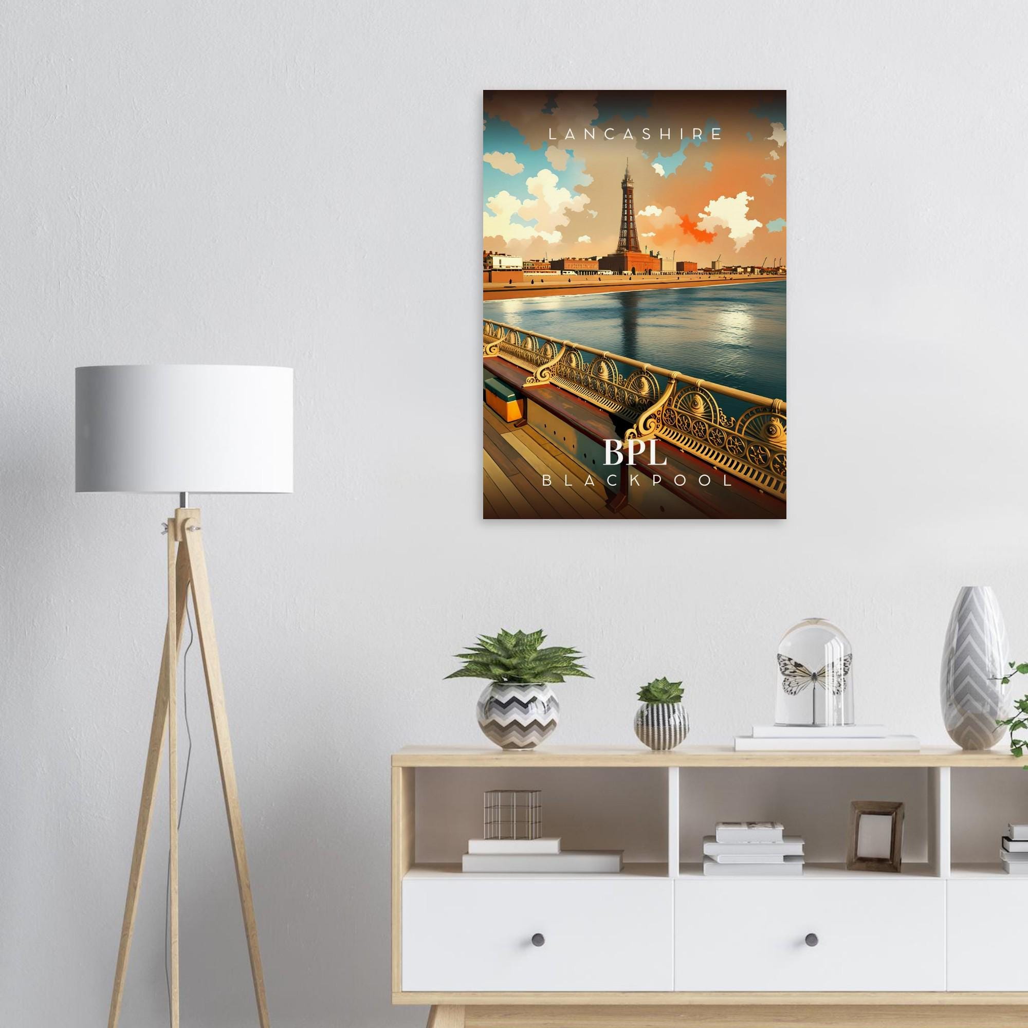 Retro Blackpool North Pier Poster - Travel Wall Art - Museum Quality ...