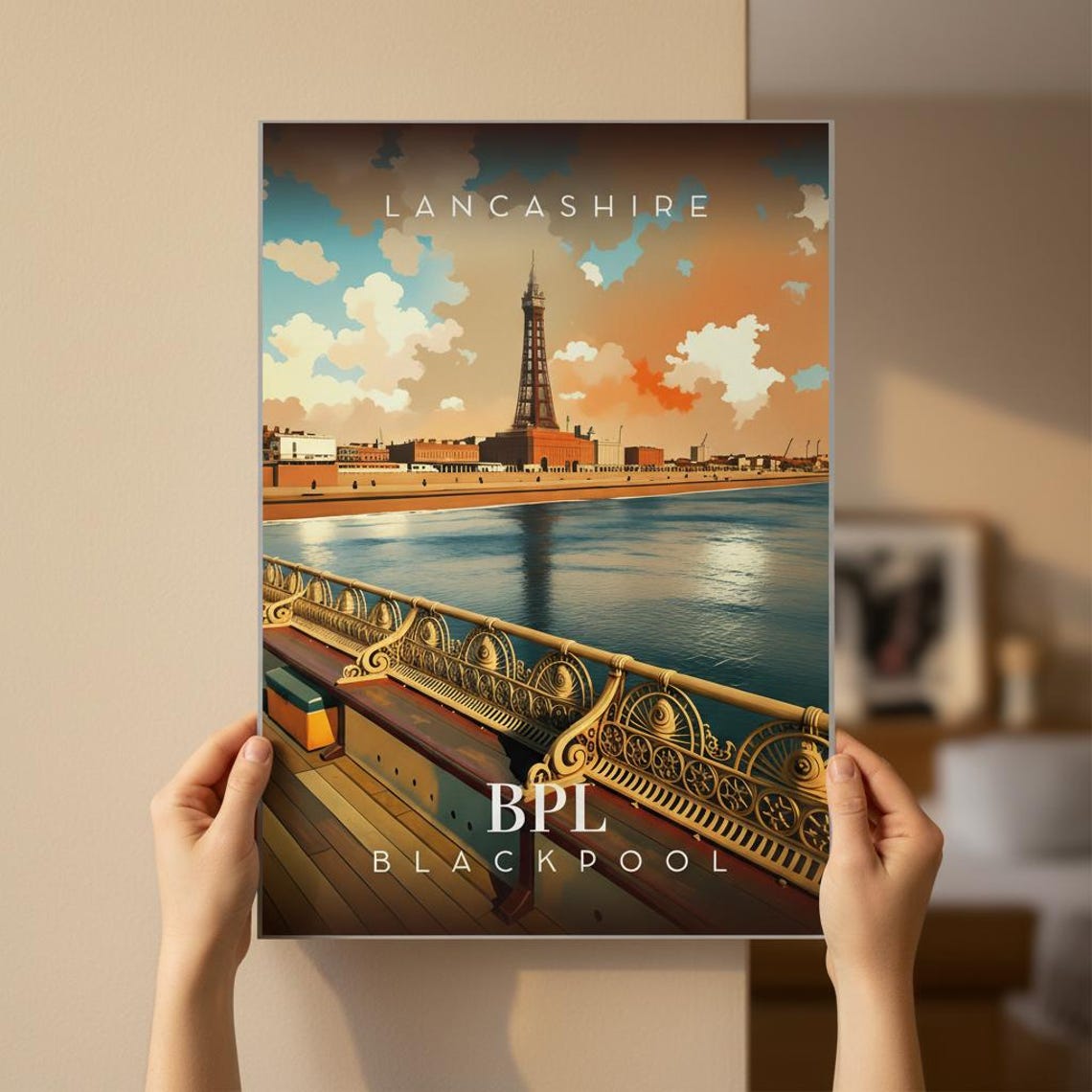 Retro Blackpool North Pier Poster - Travel Wall Art - Museum Quality ...