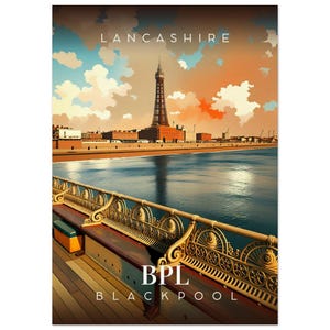 Retro Blackpool North Pier Poster - Travel Wall Art - Museum Quality ...