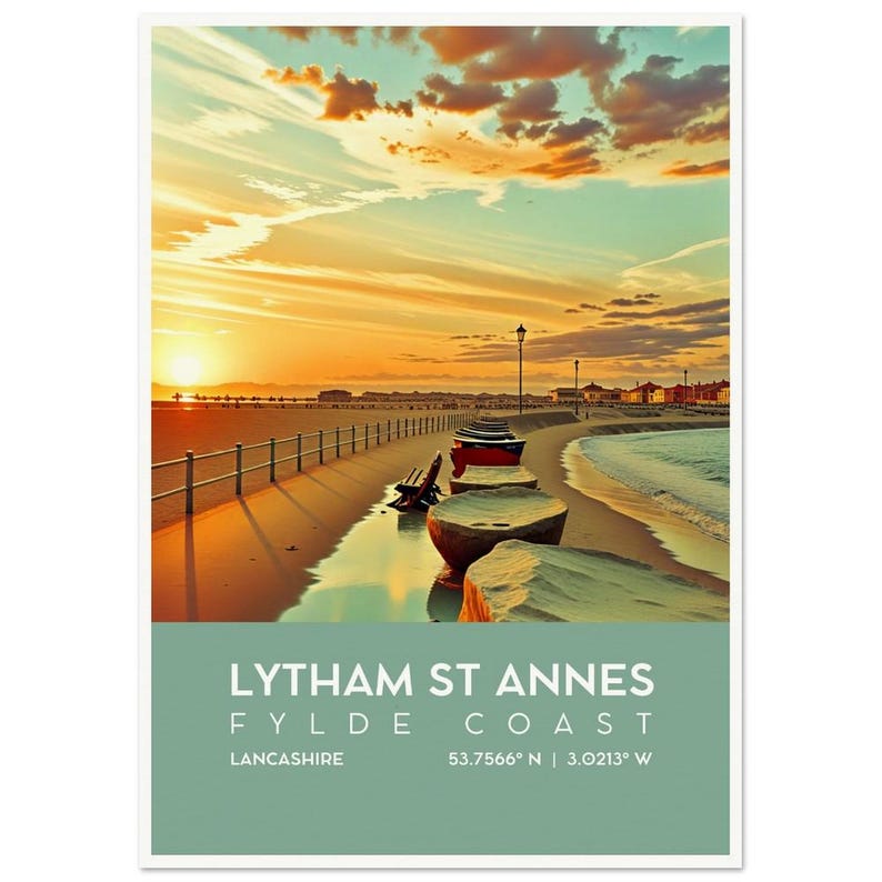 Retro Lytham St Annes Travel Poster, Fylde Coast Wall Art - Etsy