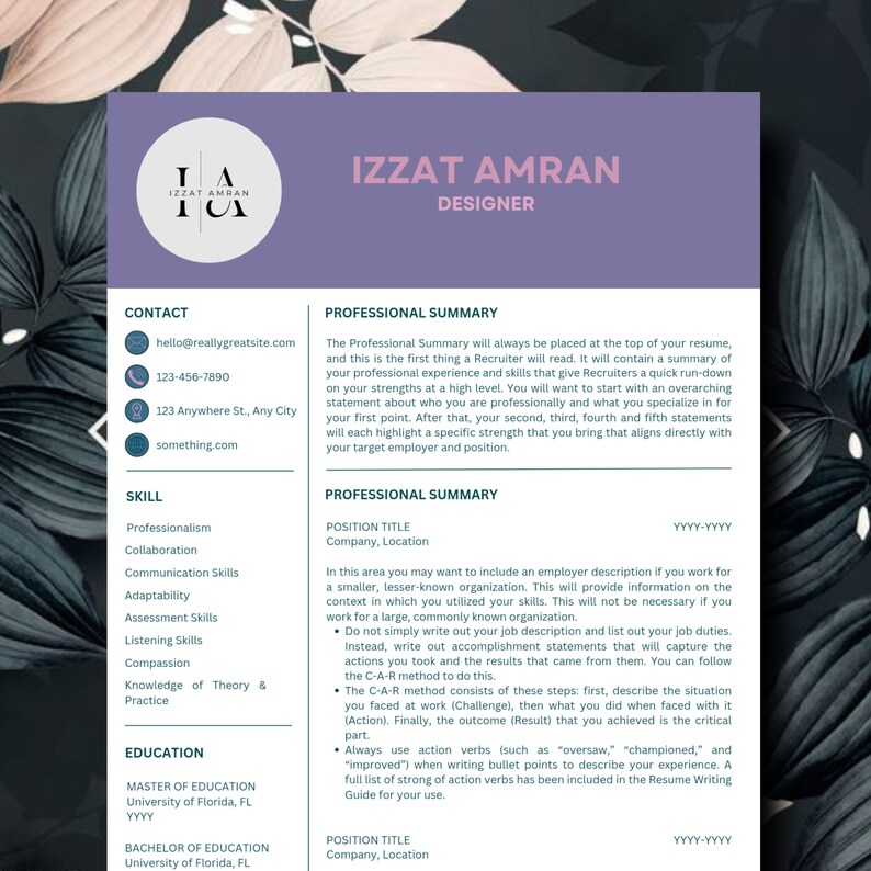 Creative & Modern Resume / CV Template for Canva professional - Etsy Creative & Modern Resume / CV Template for Canva professional - Etsy