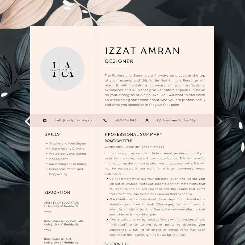 Creative & Modern Resume / CV Template for Canva professional Resume ... Creative & Modern Resume / CV Template for Canva professional Resume ...