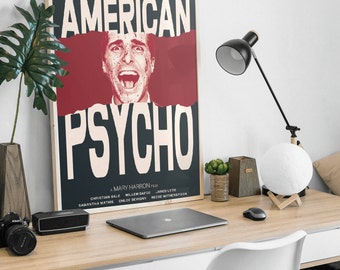 American Psycho Movie Poster, Christian Bale as Patrick Bateman, Iconic ...