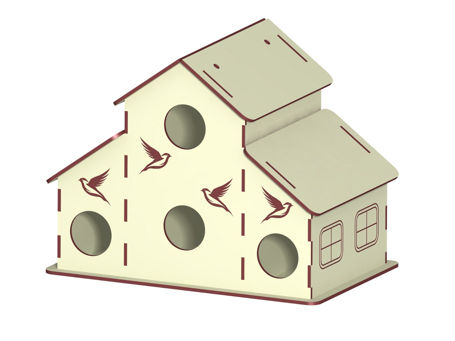 Laser Cut Bird Box Plywood Model Dxf and Dwg Laser Template Nesting ...