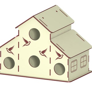 Laser Cut Bird Box Plywood Model Dxf and Dwg Laser Template Nesting ...