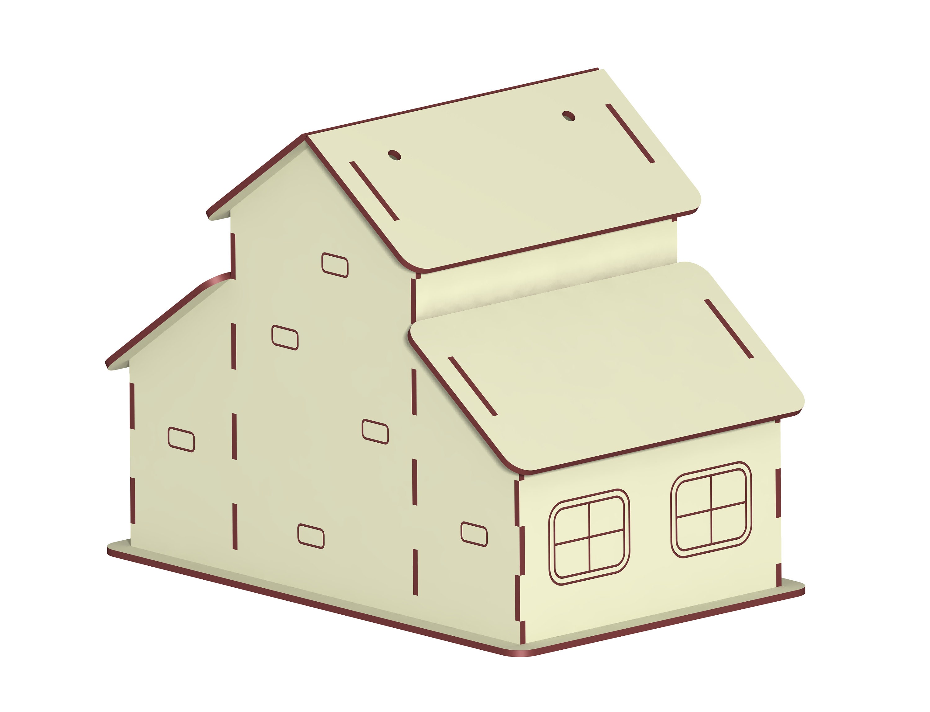 Laser Cut Bird Box Plywood Model Dxf and Dwg Laser Template Nesting ...