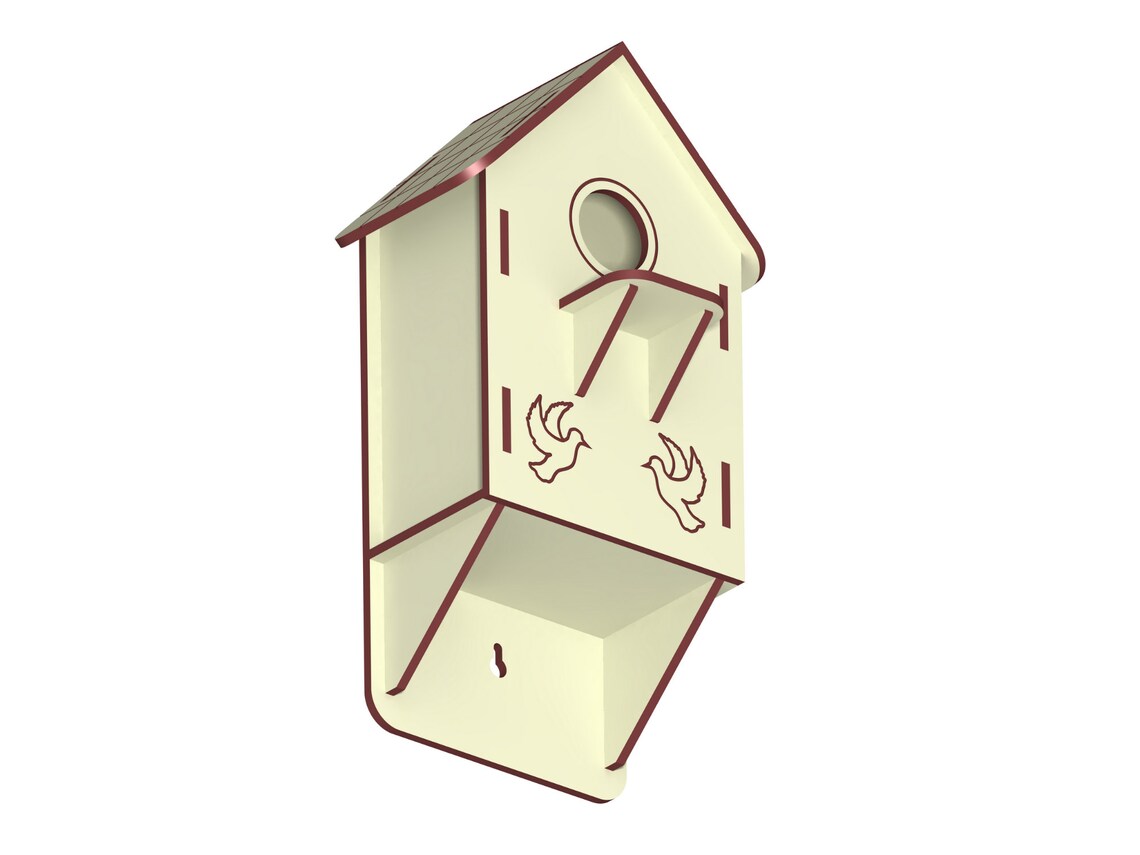 Laser Cut Bird Box Plywood Model Dxf and Dwg Laser Template Nesting ...