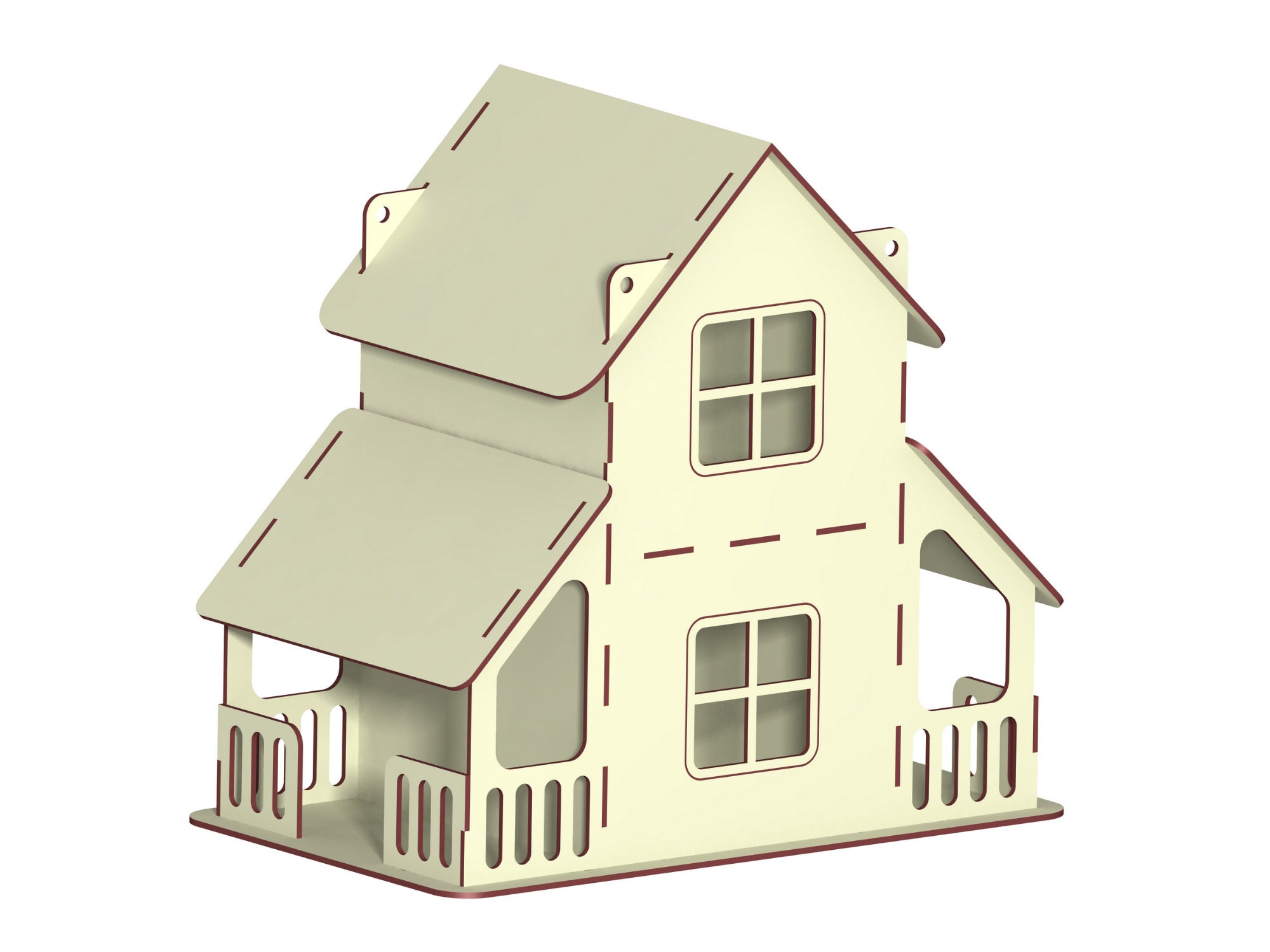 Laser Cut Bird Box Plywood Model Dxf and Dwg Laser Template Bird House ...