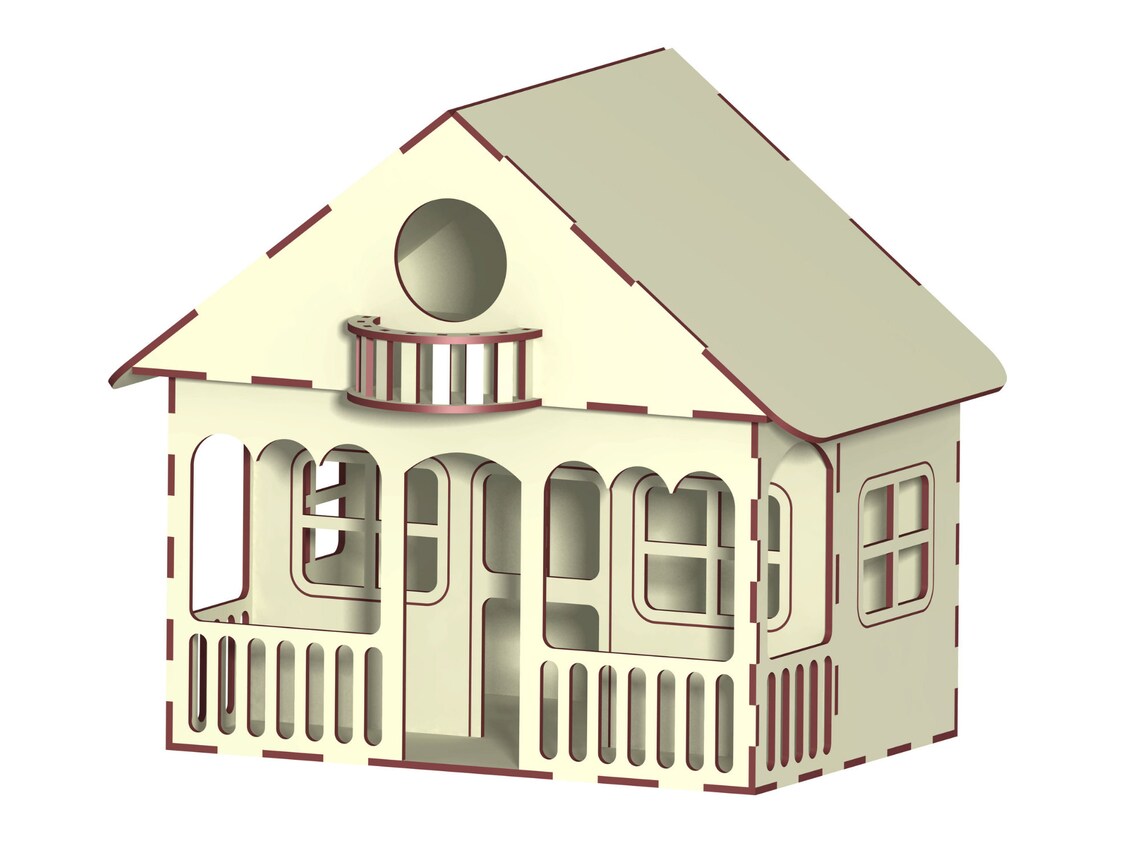 Laser Cut Bird Box Plywood Model Dxf and Dwg Laser Template Bird House ...