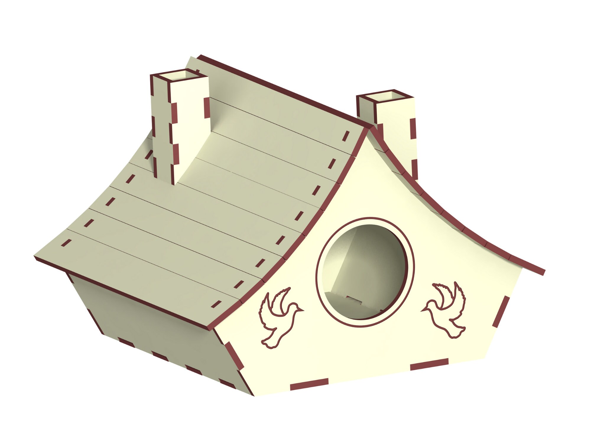 Laser Cut Bird Box Plywood Model Dxf and Dwg Laser Template Nesting ...