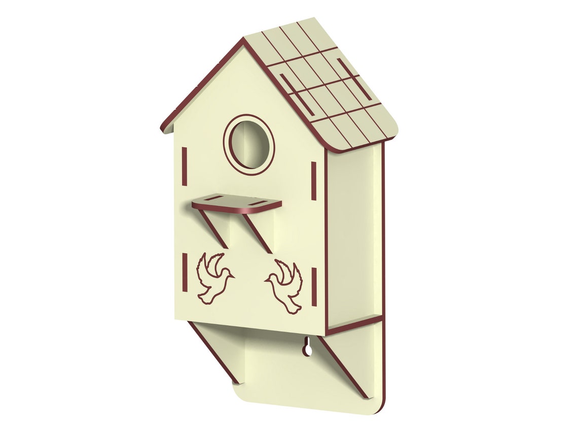 Laser Cut Bird Box Plywood Model Dxf and Dwg Laser Template - Etsy
