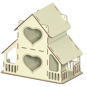 Laser Cut Bird Box Plywood Model Dxf and Dwg Laser Template Bird House ...