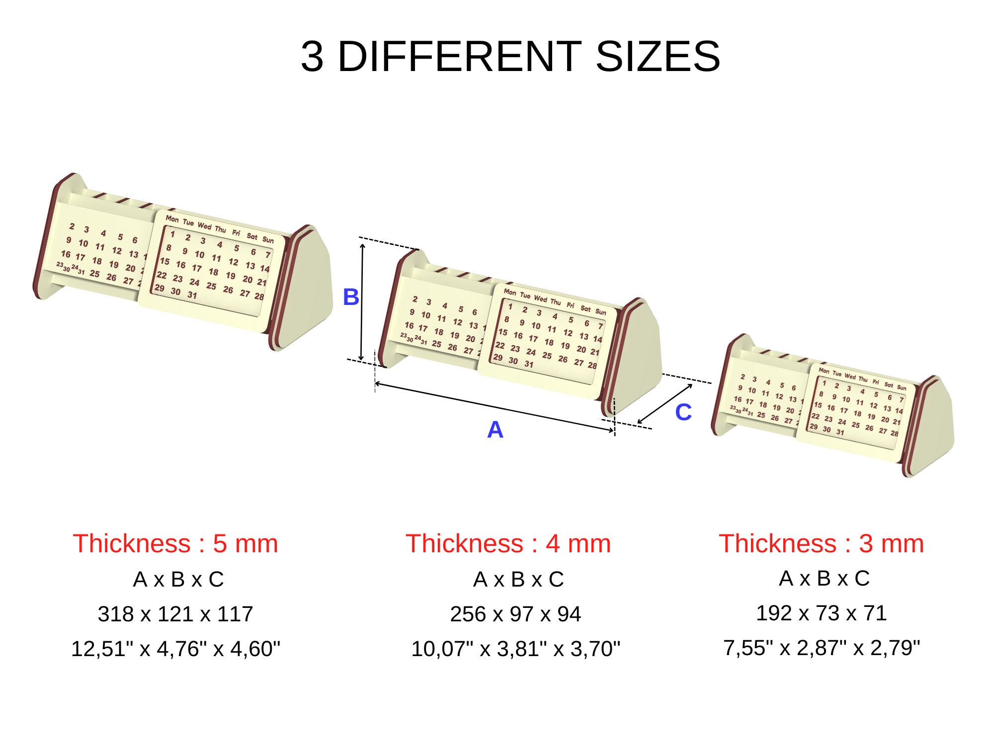 Perpetual Calendar Eternal Calendar, Calendar Table Decor, Calendar ...
