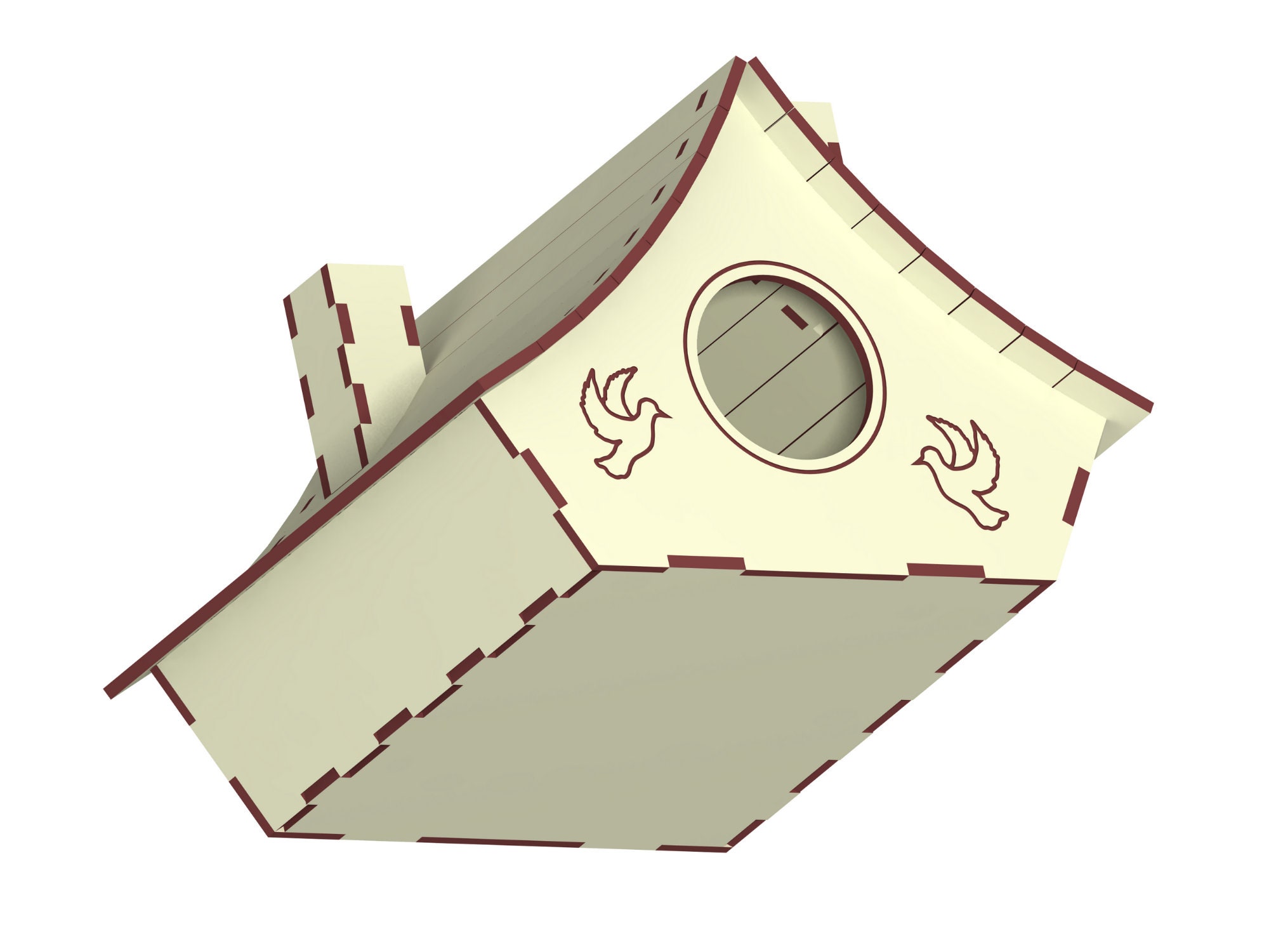 Laser Cut Bird Box Plywood Model Dxf and Dwg Laser Template Nesting ...