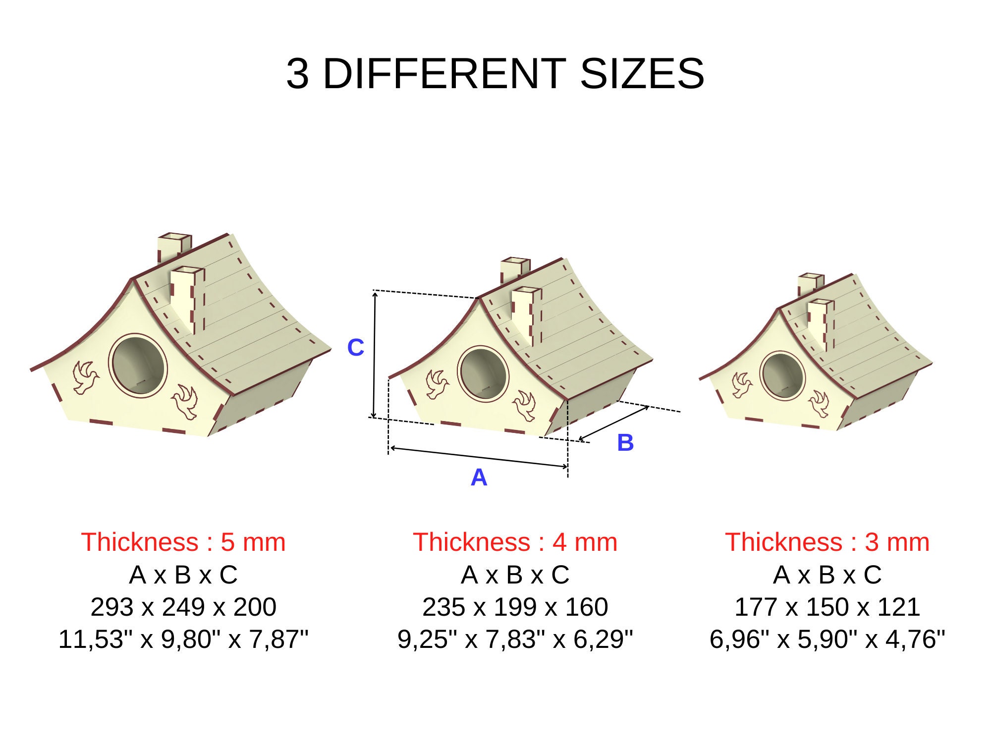 Laser Cut Bird Box Plywood Model Dxf and Dwg Laser Template Nesting ...