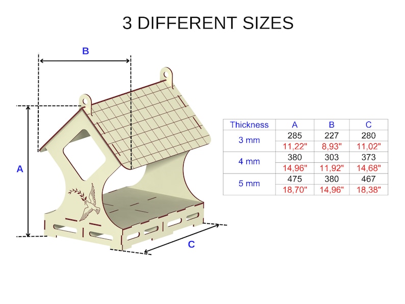 Laser Cut Bird Box Plywood Model Dxf and Dwg Laser Template Bird House ...