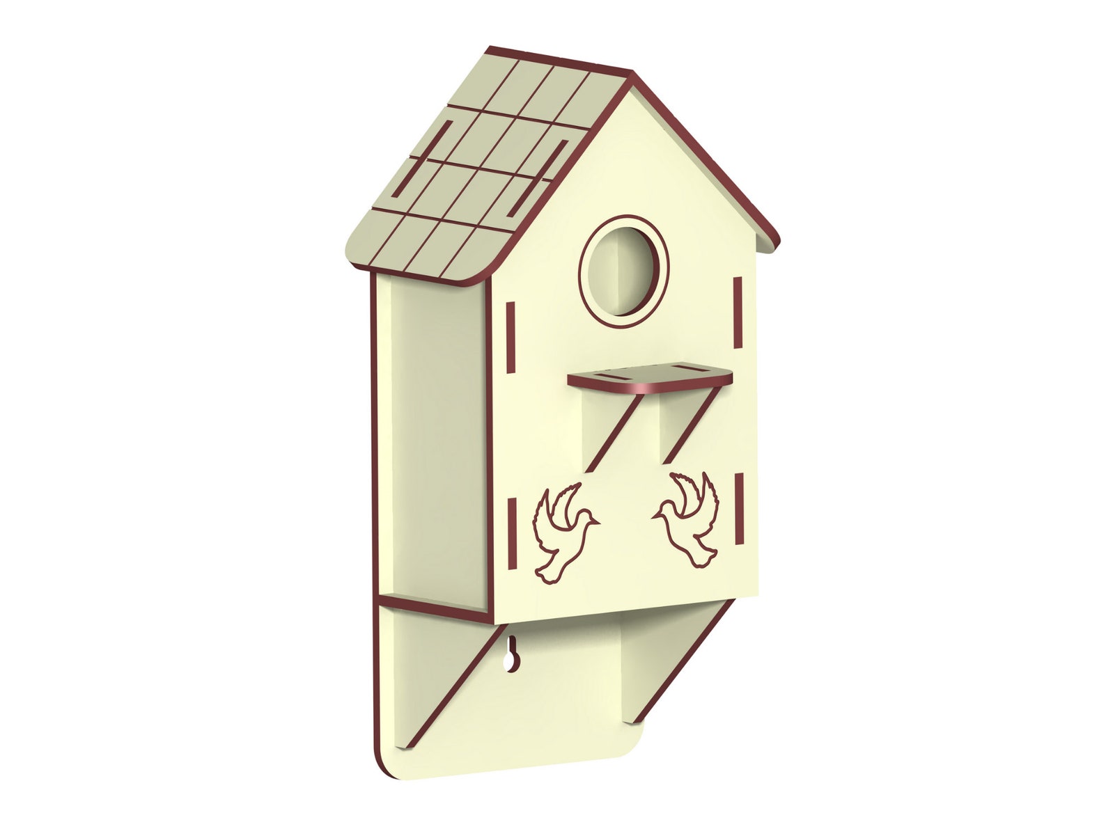 Laser Cut Bird Box Plywood Model Dxf and Dwg Laser Template Nesting ...