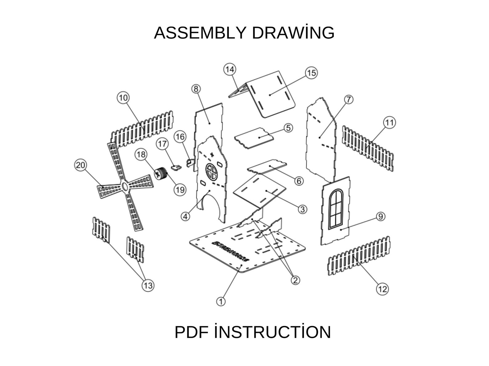 Laser Cut Bird Box Plywood Model Dxf and Dwg Laser Template Bird House ...