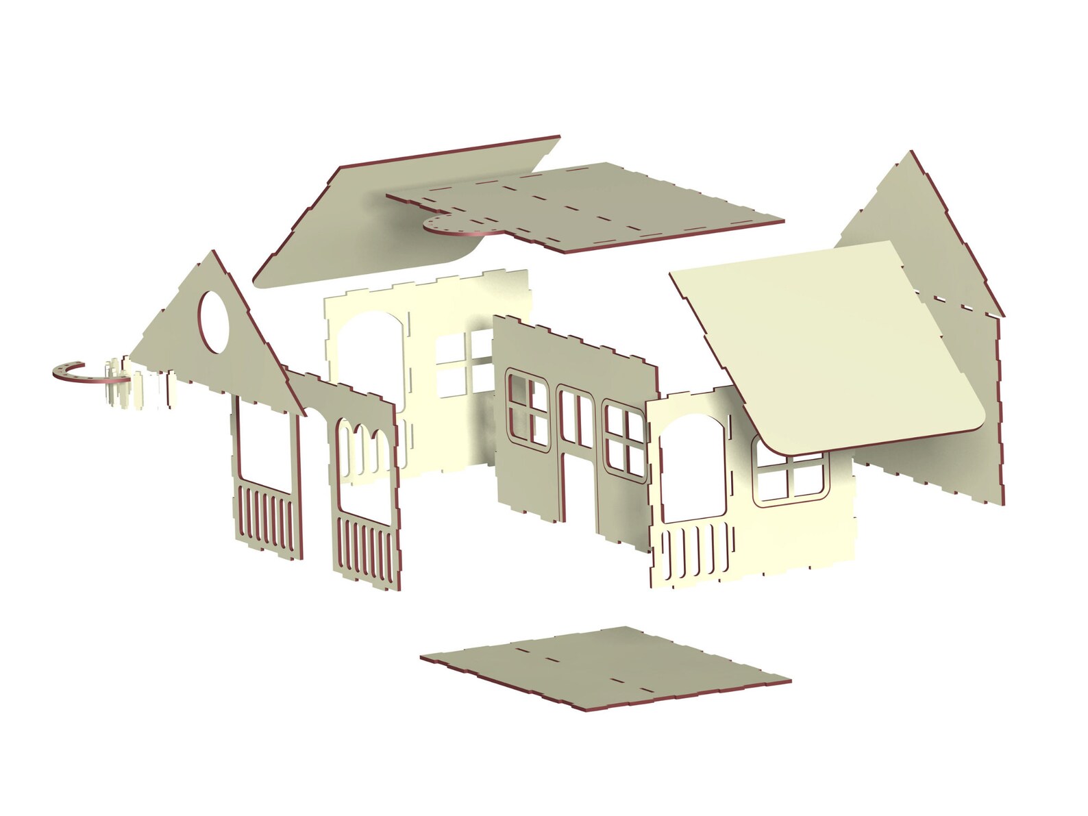 Laser Cut Bird Box Plywood Model Dxf and Dwg Laser Template Bird House ...