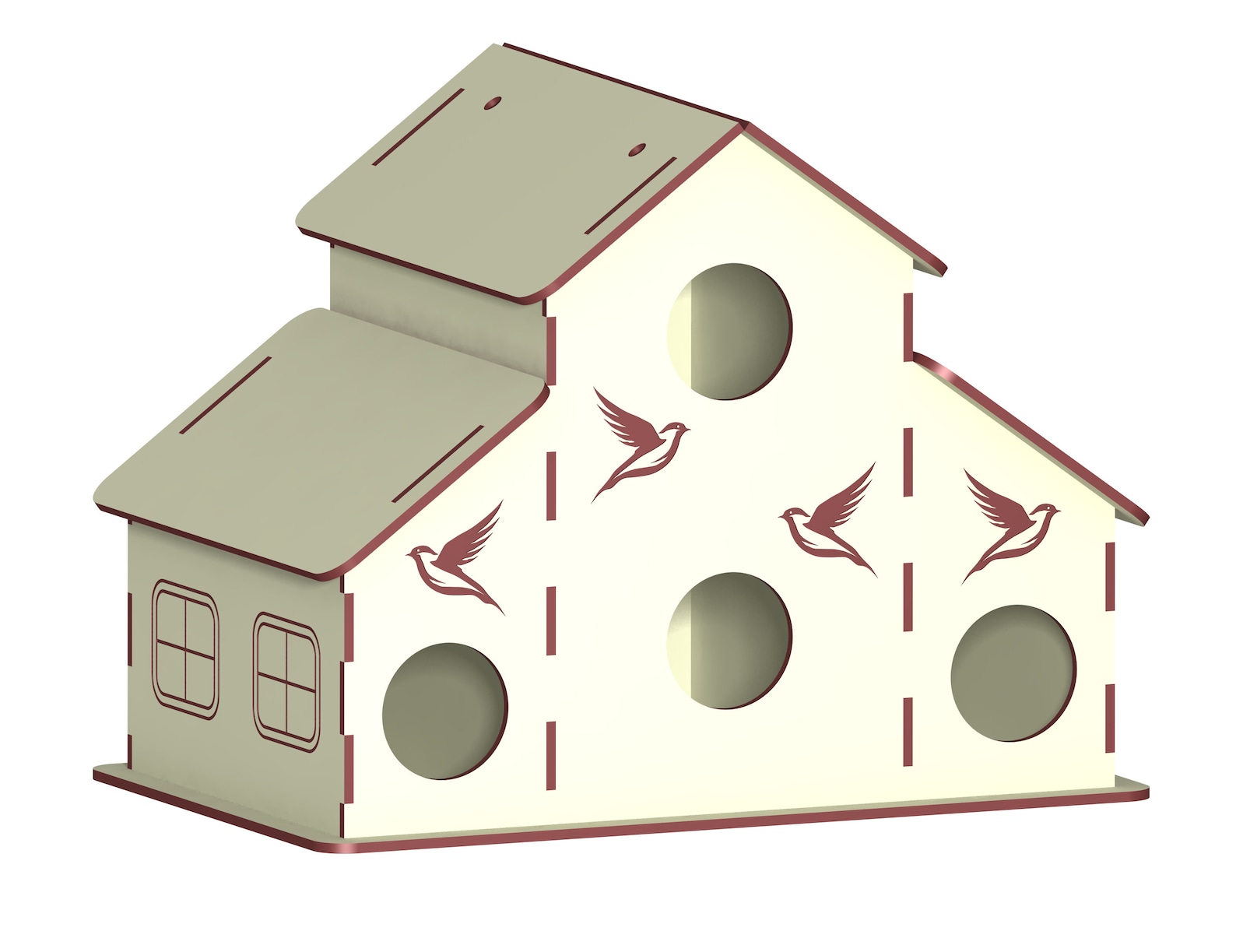 Laser Cut Bird Box Plywood Model Dxf and Dwg Laser Template Nesting ...