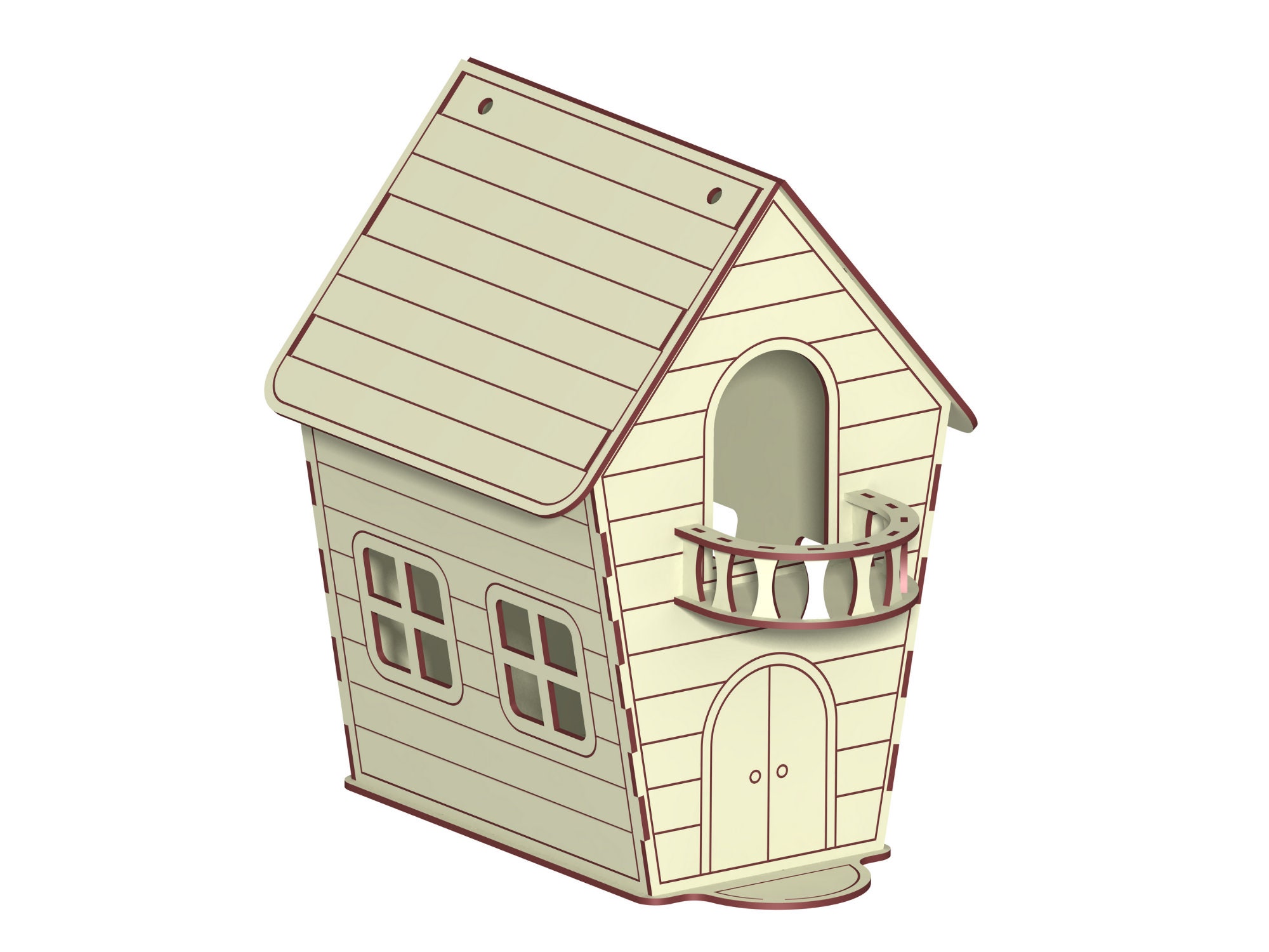 Laser Cut Bird Box Plywood Model Dxf and Dwg Laser Template Bird House ...