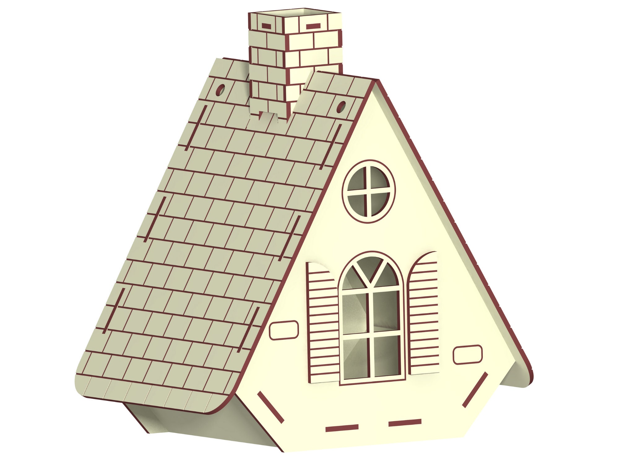 Laser Cut Bird Box Plywood Model Dxf and Dwg Laser Template Bird House ...