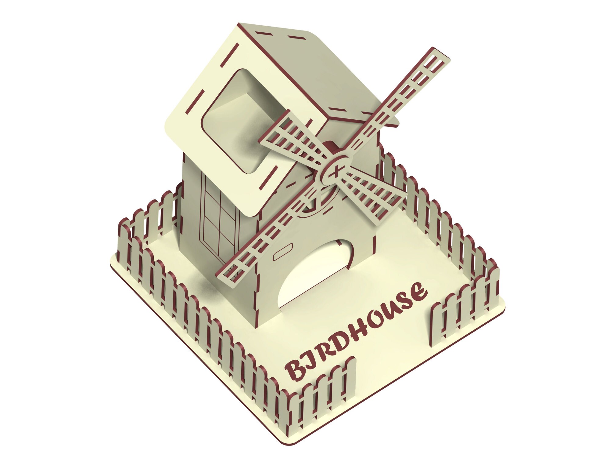 Laser Cut Bird Box Plywood Model Dxf and Dwg Laser Template Bird House ...