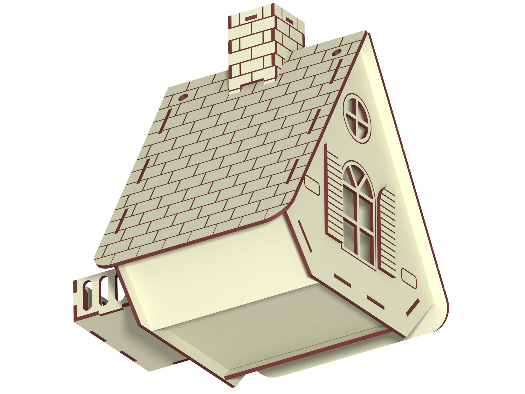 Laser Cut Bird Box Plywood Model Dxf and Dwg Laser Template Bird House ...