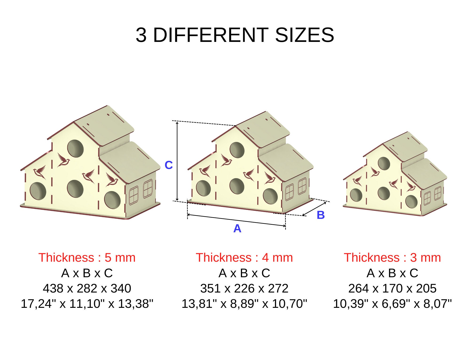 Laser Cut Bird Box Plywood Model Dxf and Dwg Laser Template Nesting ...