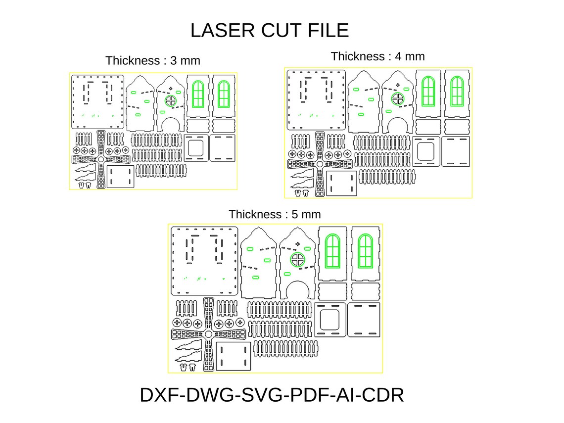 Laser Cut Bird Box Plywood Model Dxf and Dwg Laser Template Bird House ...