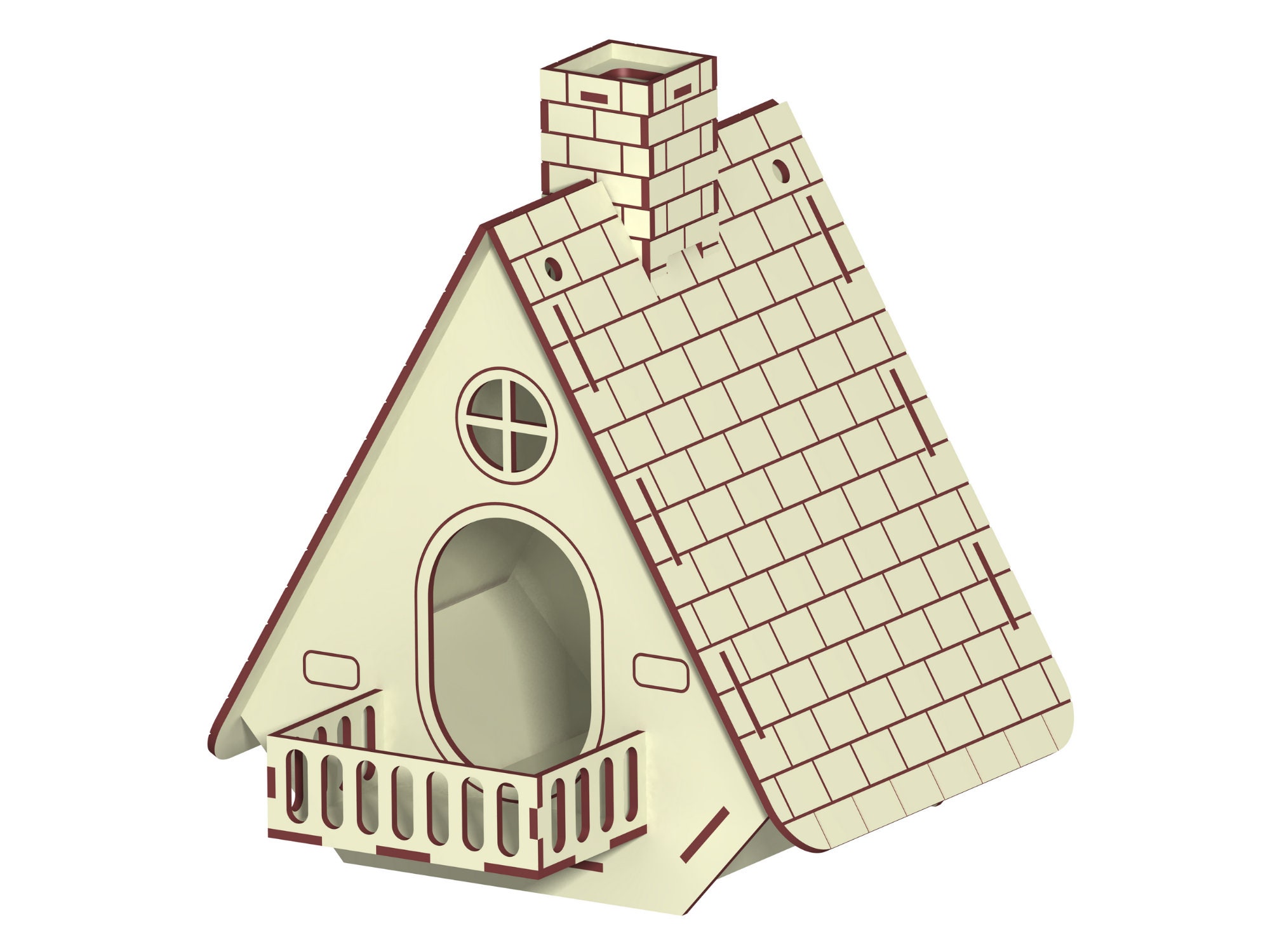 Laser Cut Bird Box Plywood Model Dxf and Dwg Laser Template - Etsy