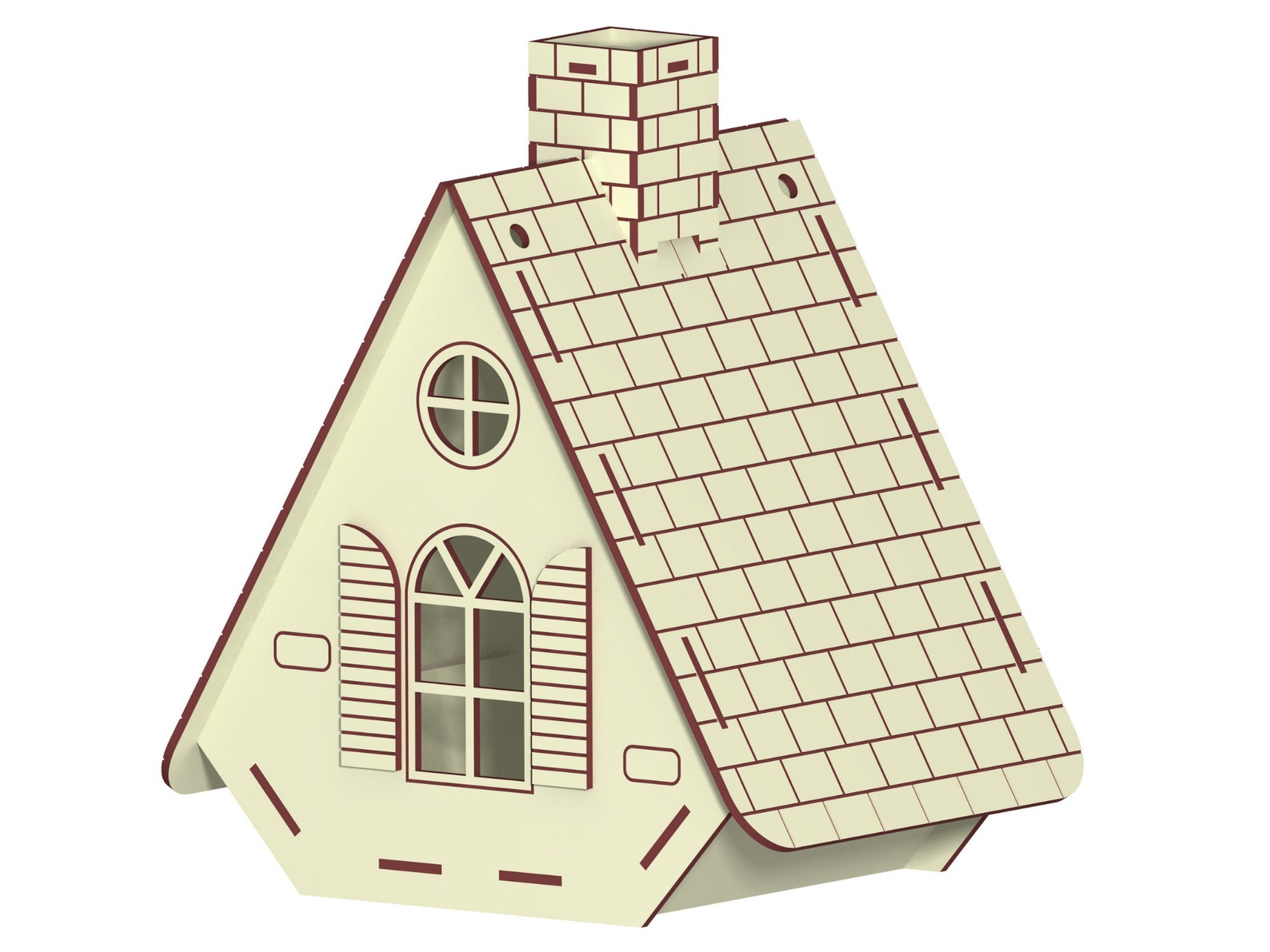 Laser Cut Bird Box Plywood Model Dxf and Dwg Laser Template Bird House ...