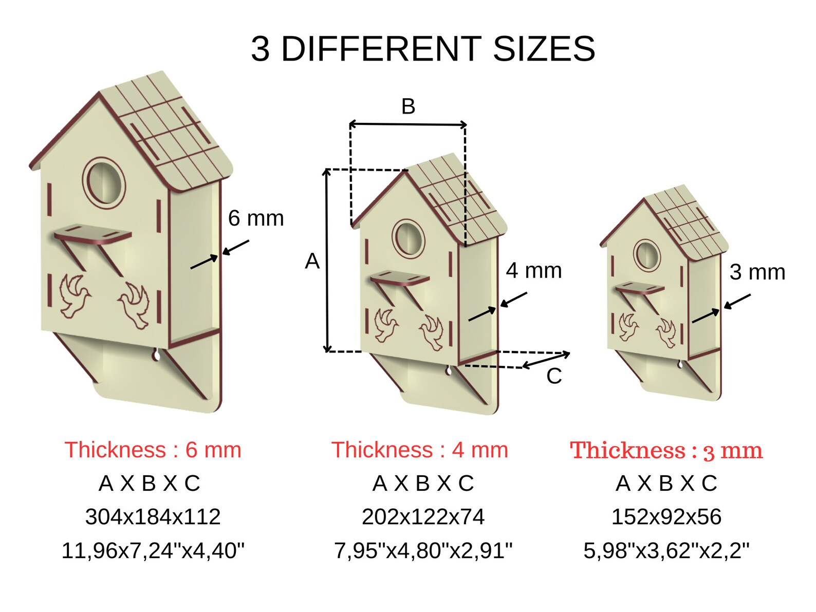 Laser Cut Bird Box Plywood Model Dxf and Dwg Laser Template Nesting ...