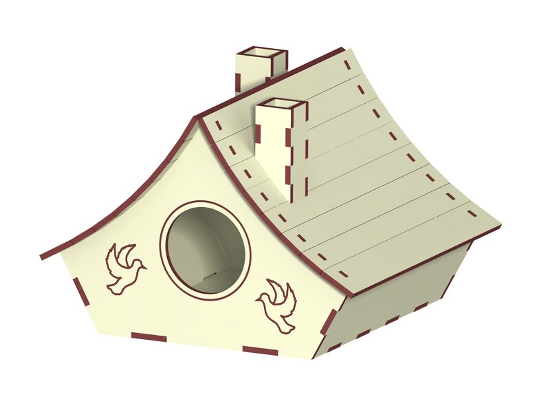 Laser Cut Bird Box Plywood Model Dxf and Dwg Laser Template Nesting ...