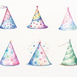 23 PNG Watercolor Party Hats Clipart Birthday Party Hats PNG Colorful ...