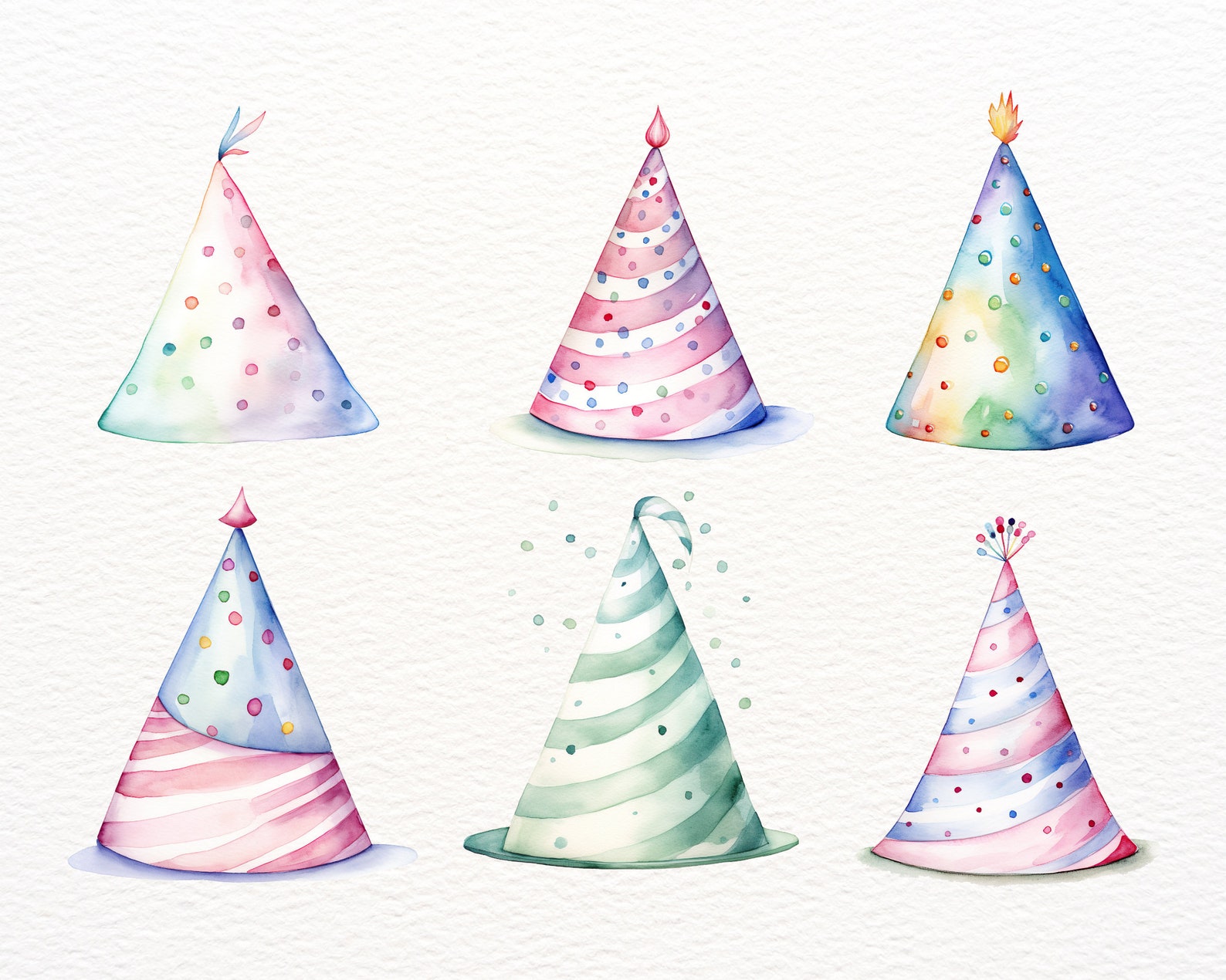 23 PNG Watercolor Party Hats Clipart Birthday Party Hats PNG Colorful ...
