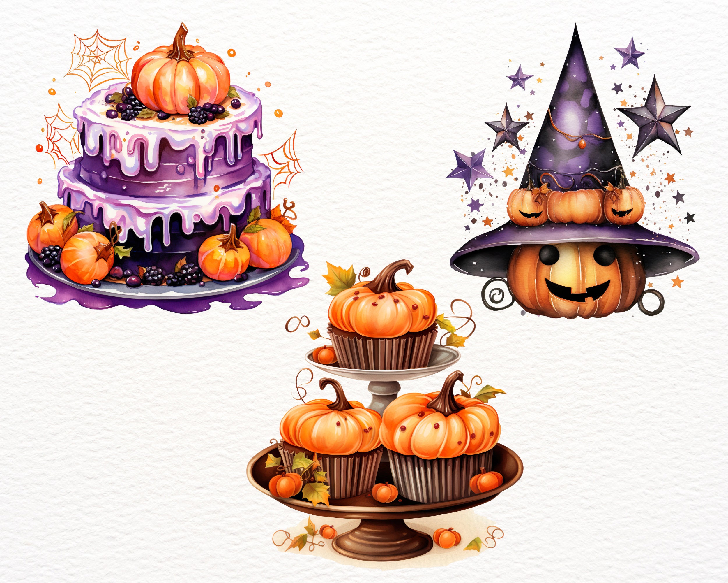 15 PNG Watercolor Halloween Clipart PNG Halloween Theme - Etsy