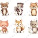 26 Watercolor Woodland Animals Clipart Forest Animals PNG Forest Cute ...