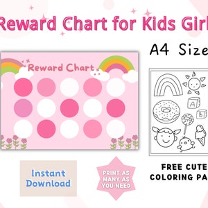 Printable Pink Reward Chart for Kids Printable Daily Chore Chart Kids ...