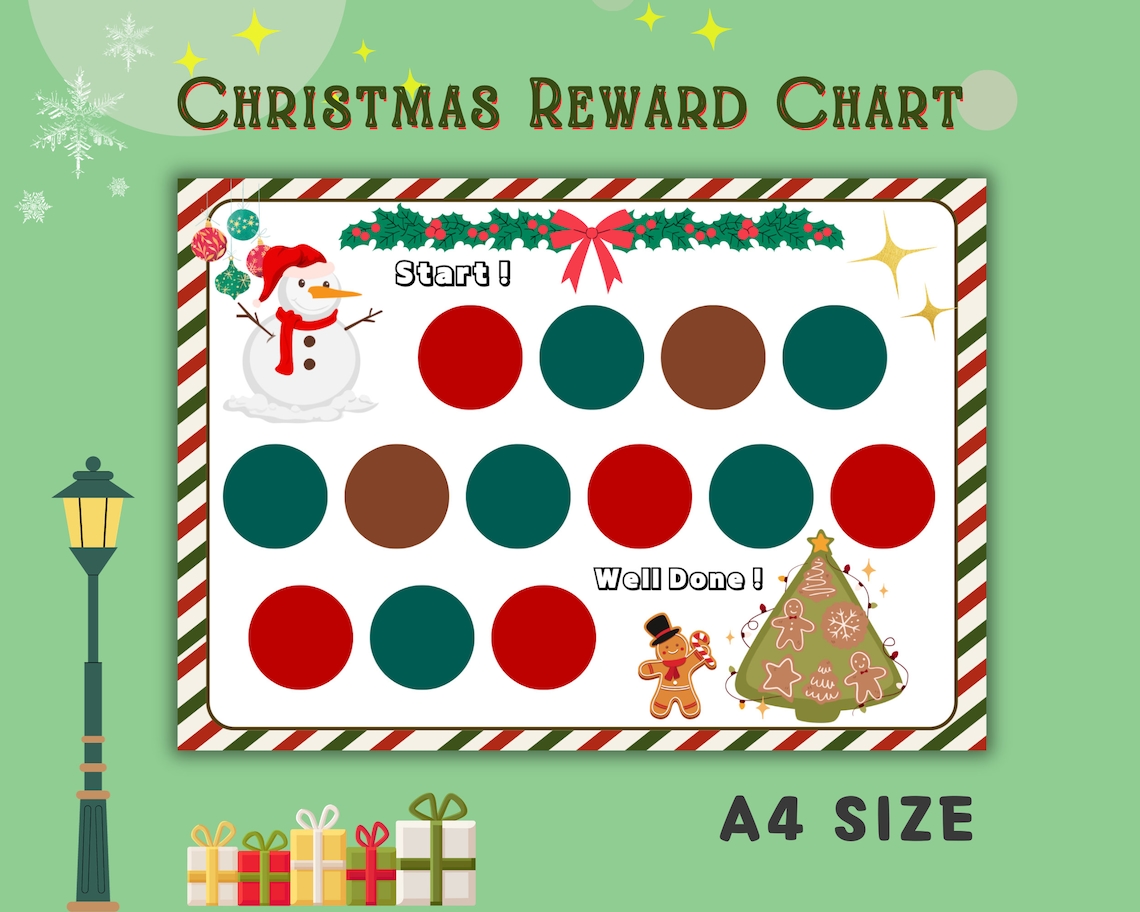 Printable Christmas Reward Chart for Kids Printable Daily Chore Chart ...