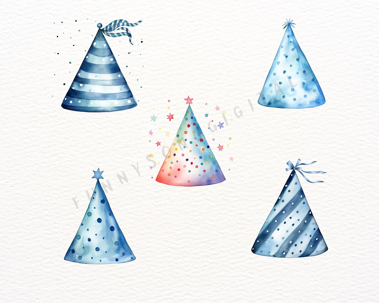 21 PNG Watercolor Party Hats Clipart Birthday Party Hats PNG Colorful ...