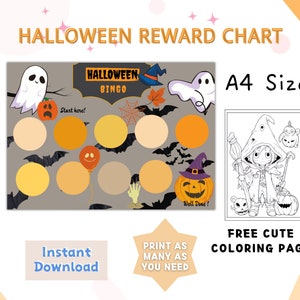 Printable Halloween Reward Chart for Kids Printable Daily Chore Chart ...
