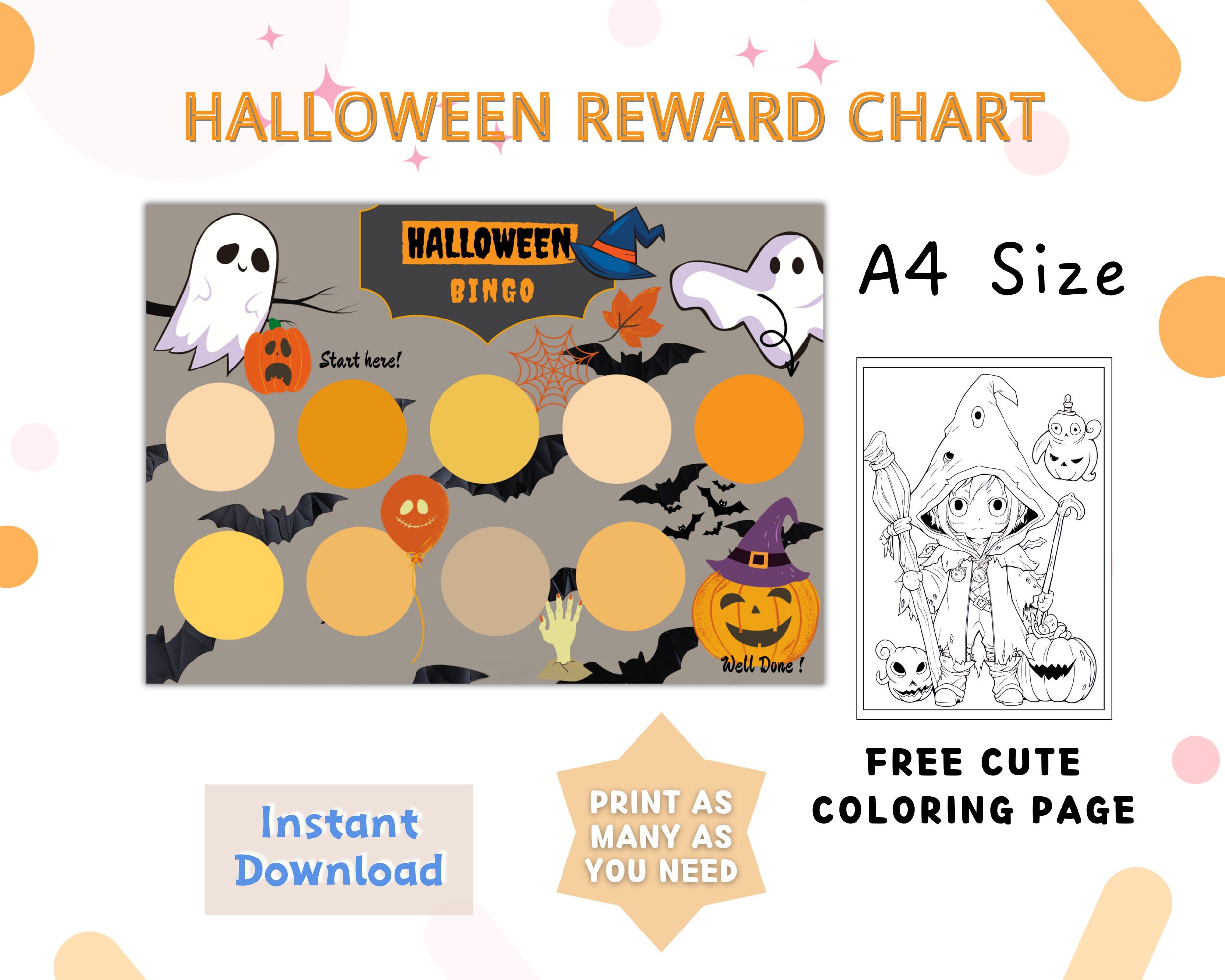 Printable Halloween Reward Chart for Kids Printable Daily Chore Chart ...