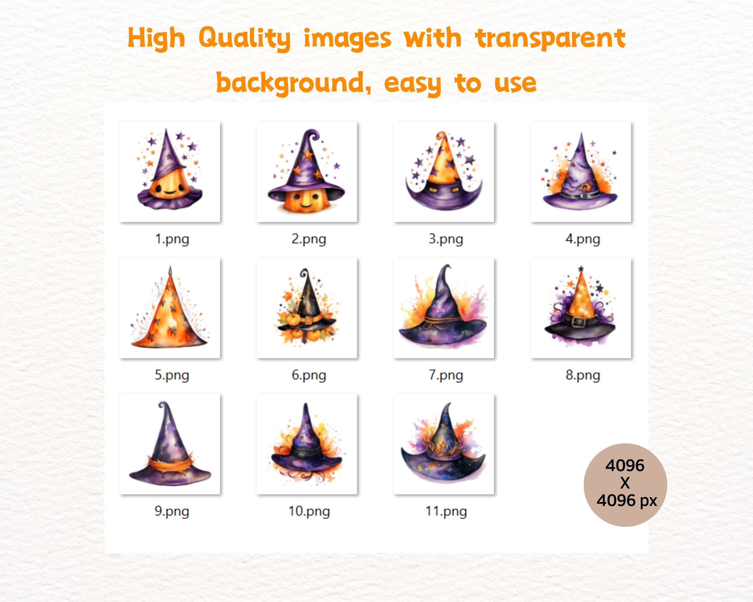 11 PNG Watercolor Whimsical Witch Hats Clipart Watercolor Halloween ...