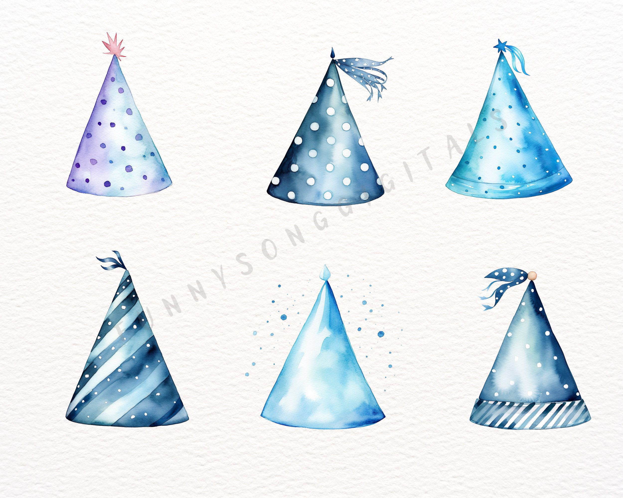 21 PNG Watercolor Party Hats Clipart Birthday Party Hats PNG Colorful ...